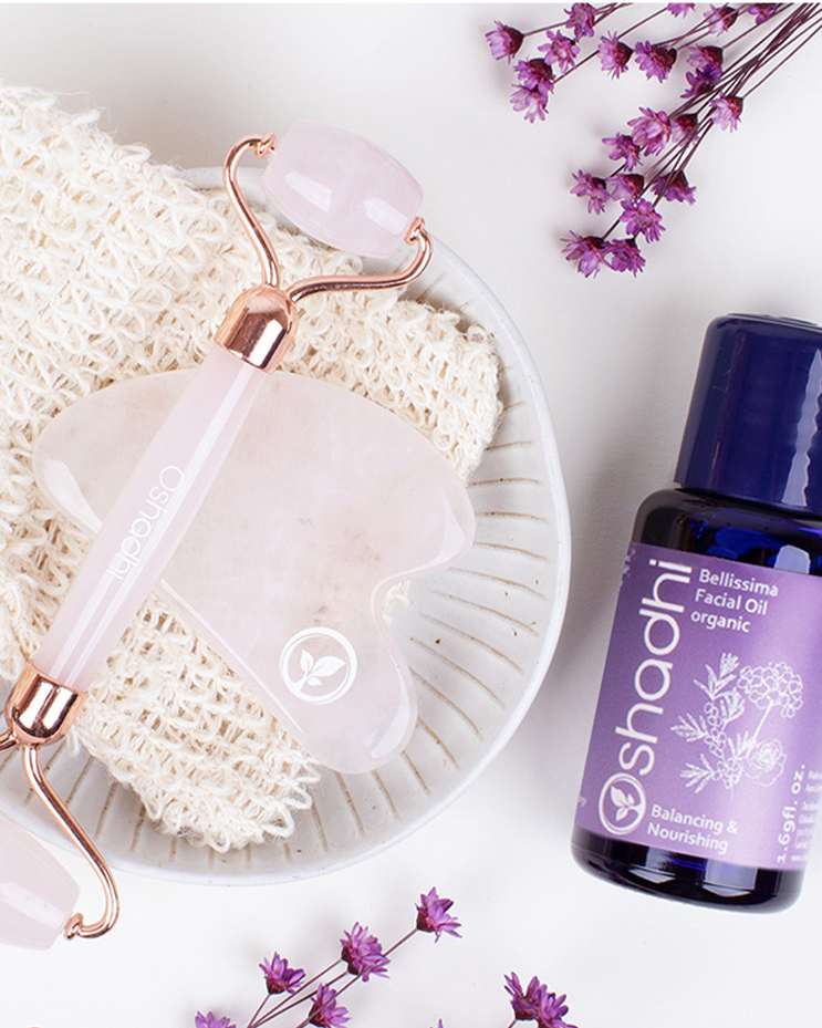 Beauty Facial Massage Set (Gua Sha) with Bellissma Facial Oil